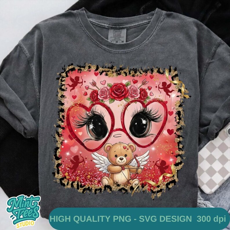 Cute Valentine Teddy Bear Gift PNG | Cupid Bear With Hearts | Sweet ...