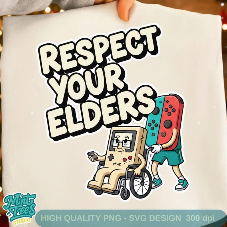 Respect Your Elders Retro Gaming PNG | Funny Gamer Nostalgia Sticker ...