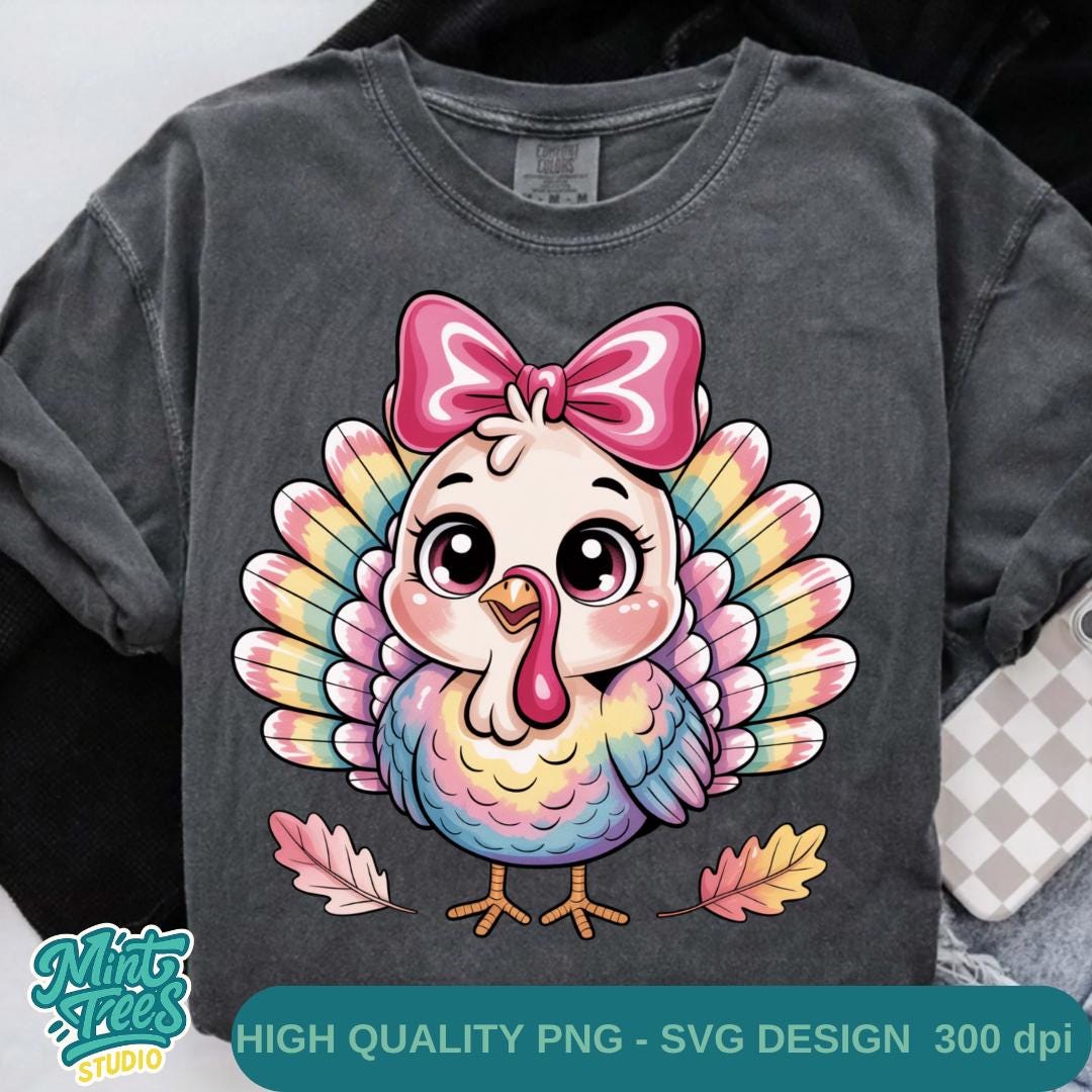 Pastel Turkey Clipart PNG | Kawaii Thanksgiving, Rainbow Feathers ...