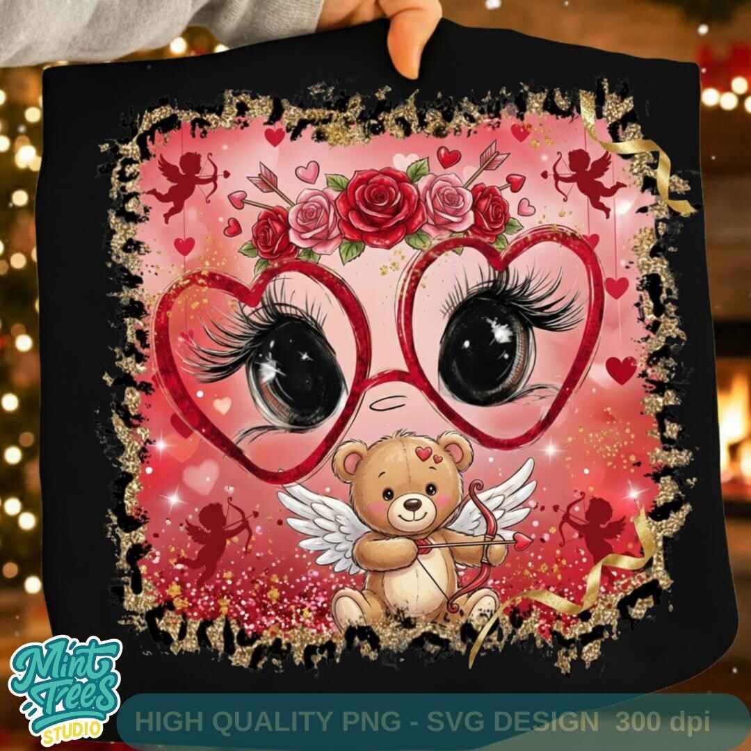 Cute Valentine Teddy Bear Gift PNG | Cupid Bear With Hearts | Sweet ...