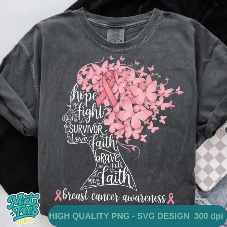 Breast Cancer Awareness PNG | Pink Butterfly Head Clipart | Survivor ...