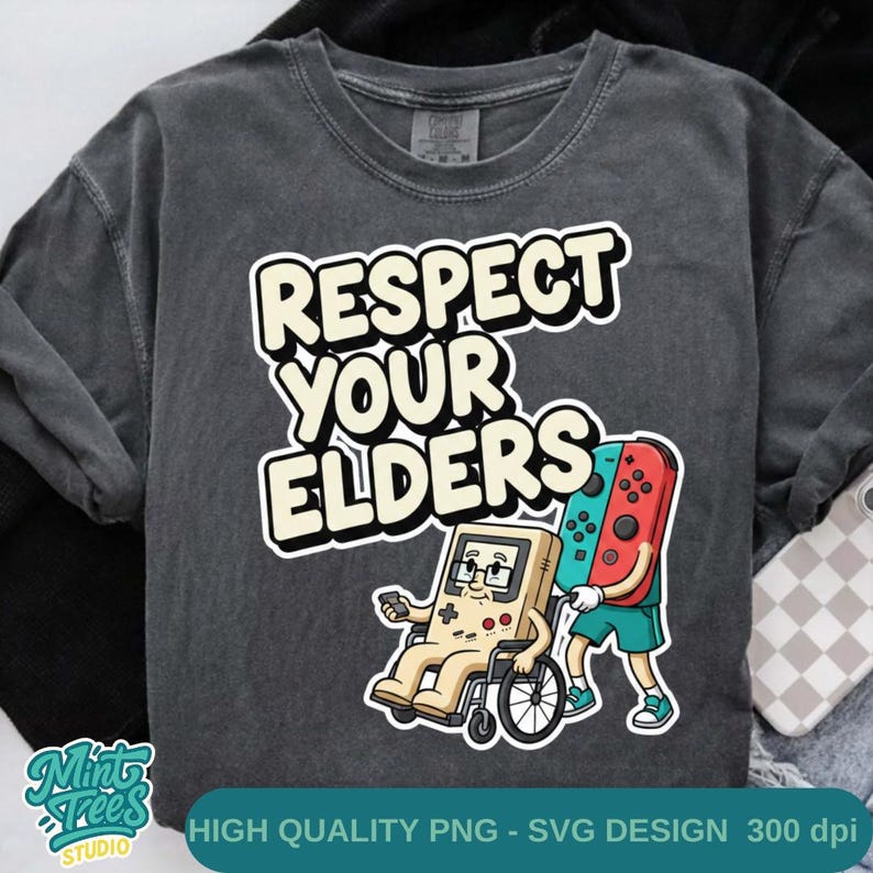 Respect Your Elders Retro Gaming PNG | Funny Gamer Nostalgia Sticker ...