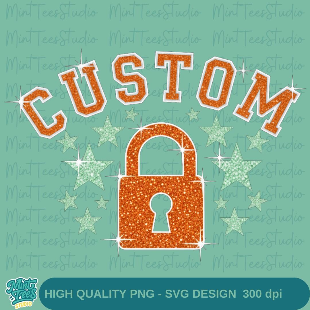 Custom Glitter Text PNG | Editable Clipart | Orange Sparkle Padlock PNG ...