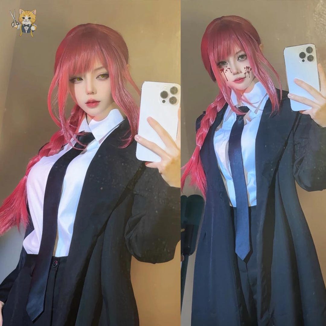 Makima Full Set With Trench Coat, Cosplay Costume Outfit, Anime Events ...