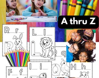 A-Z Coloring Book - Etsy