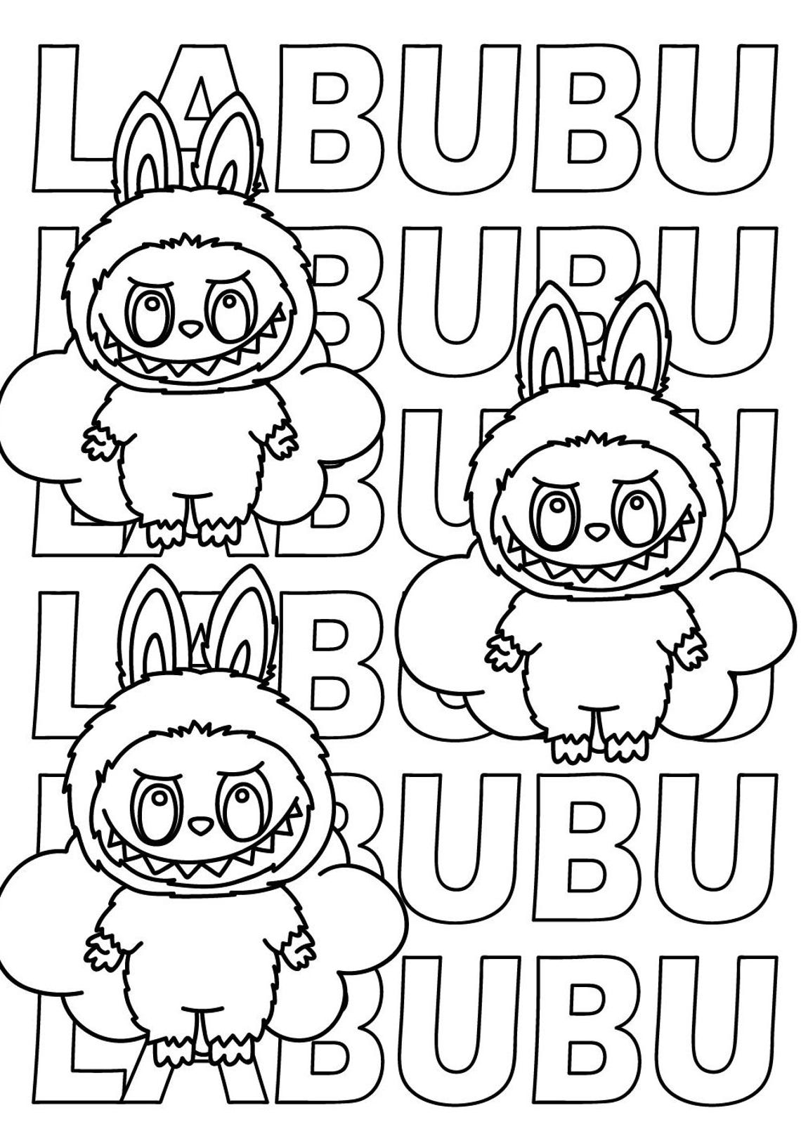 Labubu Coloring| Printable 6 Sheets - Etsy