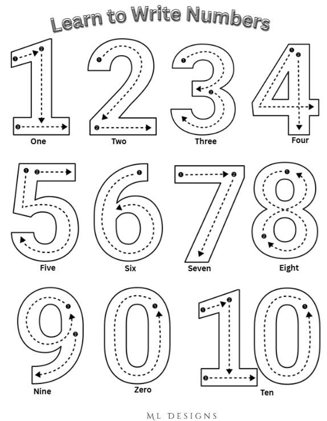 Learn to Write Numbers 1 to 20 | Printable 3 Sheets - Etsy