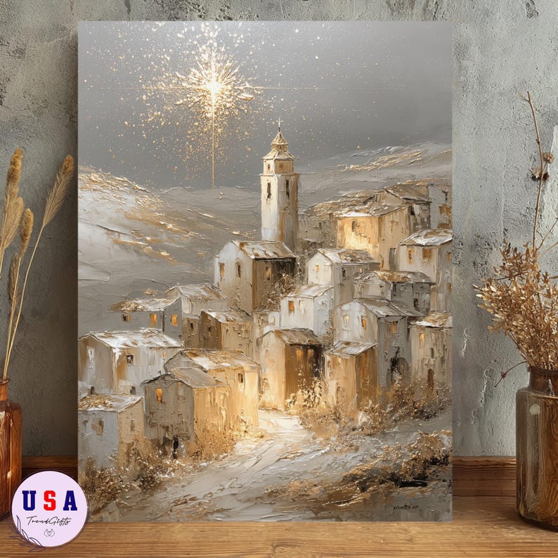 Bethlehem Nativity Canvas and Poster Wall Art - Star of Bethlehem ...