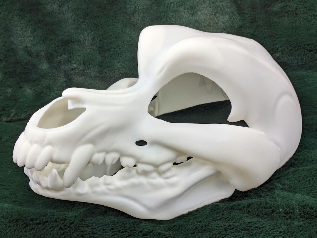 Toony Canine Skull: Wolf or Dog Skully - Hinged Jaw Mask or Fursuit ...