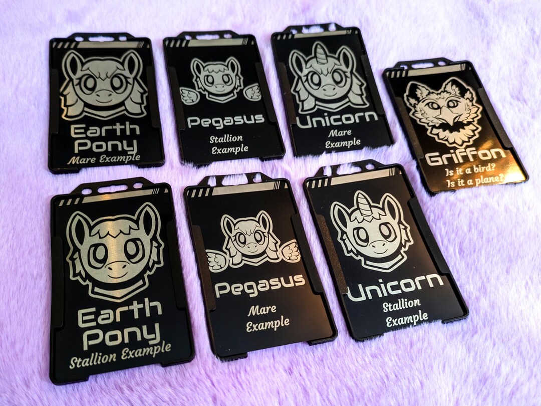 Custom Metal ID Card Badges for Fursuits, Bronies and Cosplayers ...