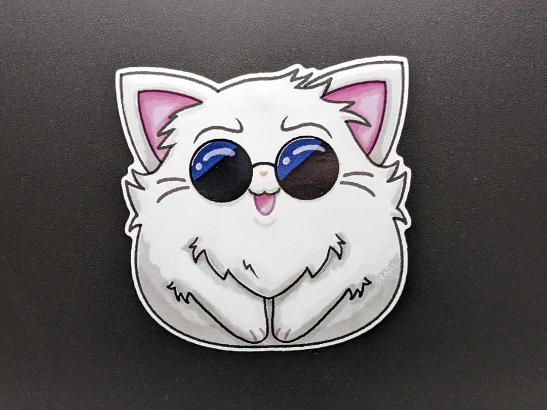 XL Gloss Vinyl Sticker: Gojo Cat / Gojo Catoru - 4 Inch - Jujutsu ...