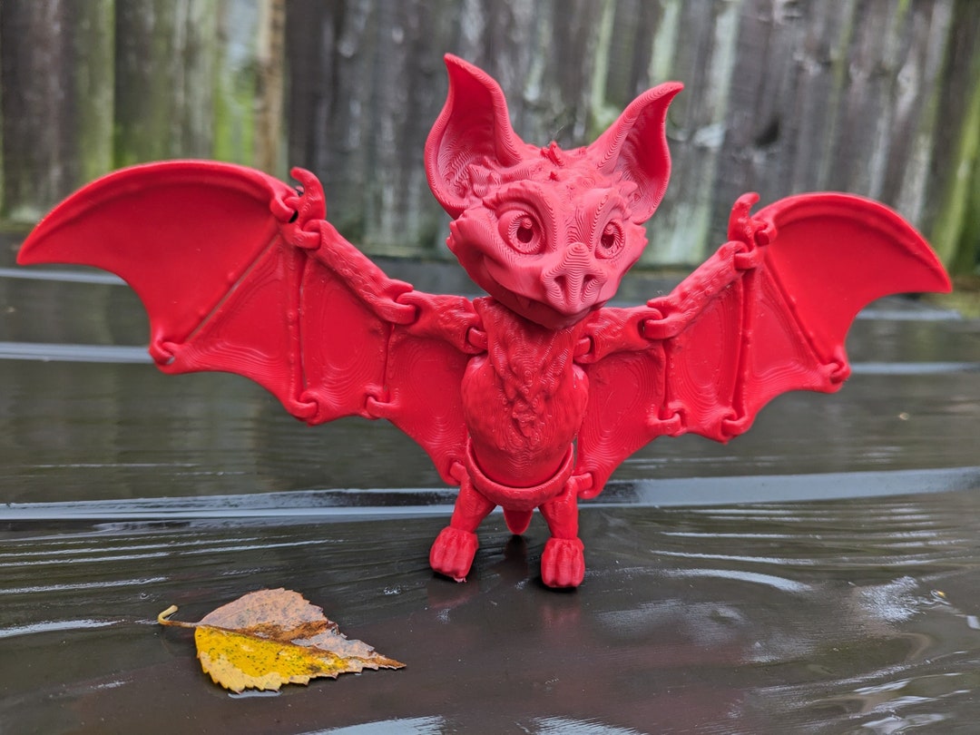 Articulated 3D Printed Spooky Bat - Stim Fidget Toy - Licensed UK ...