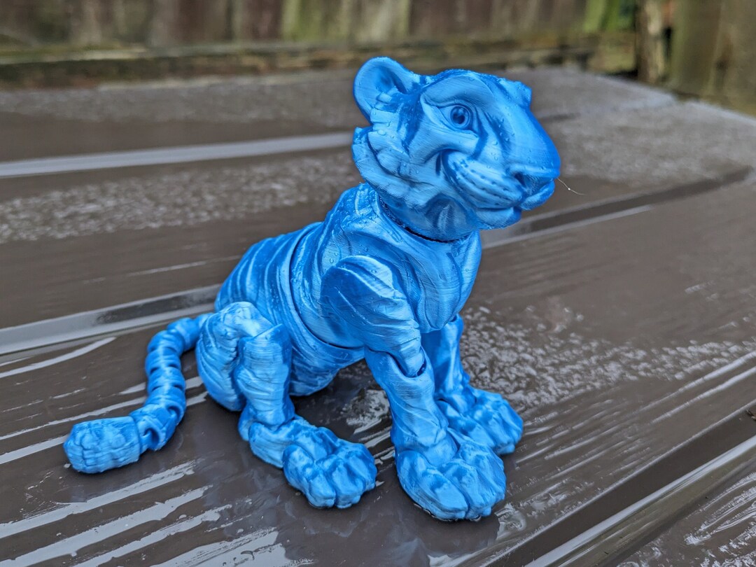 Electric Blue Tiger Flexi Articulated Toy 9 Inches Licensed Seller - Etsy