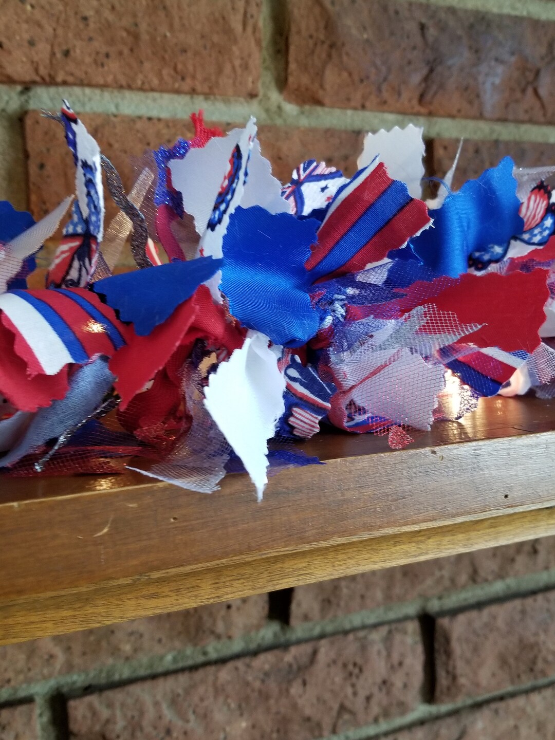 Rag Garland Red White and Blue 5 Foot in Length - Etsy