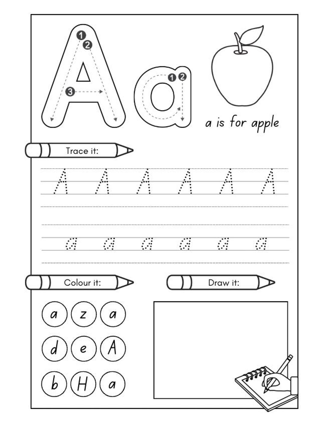 Printable Alphabet Tracing Worksheets: ABC Learning Pages PDF for Kids ...