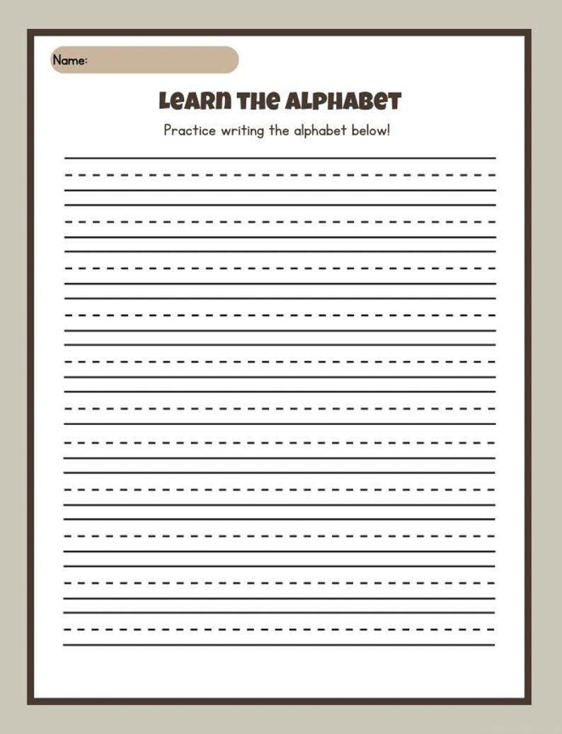 Alphabet Writing Practice Sheet | Learn the Abcs Printable for Kids ...