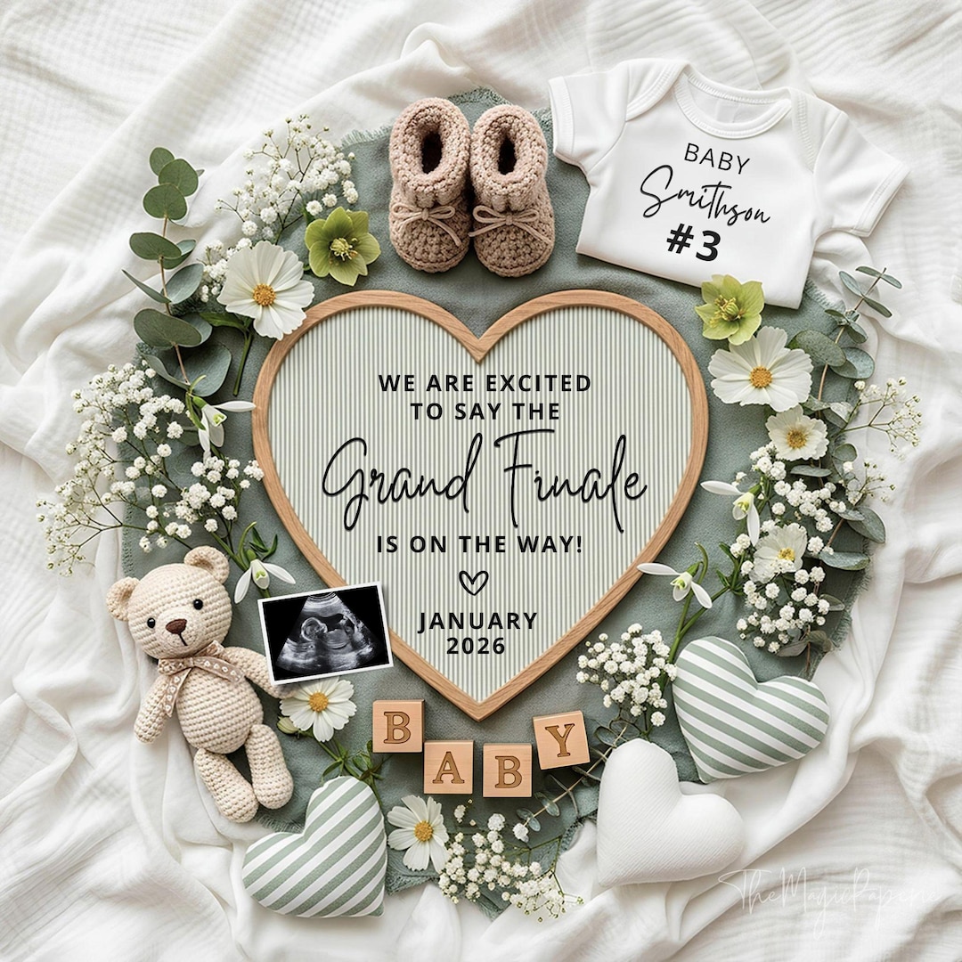 Editable Last Baby Pregnancy Announcement Grand Finale Social Media ...