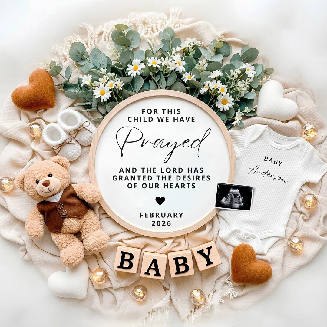 Religious Digital Pregnancy Announcement, Baby Announcement, Christian ...