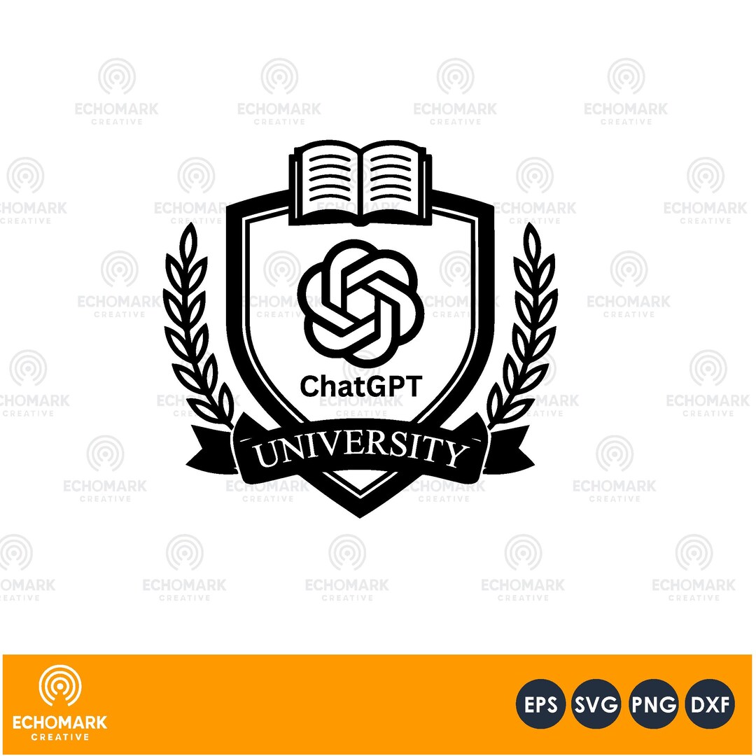 Chatgpt Png, Chatgpt University Crest SVG PNG Dxf Eps Funny AI College ...