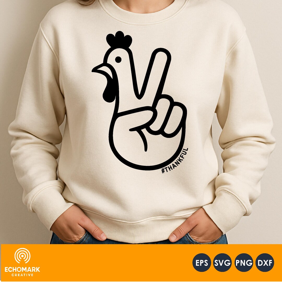 Thankful Turkey Peace Sign SVG | Thanksgiving Shirt Design (digital ...