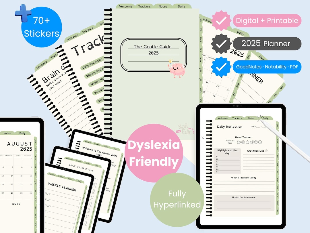 2025 Digital Planner for Goodnotes – Dyslexia-friendly, Hyperlinked ...