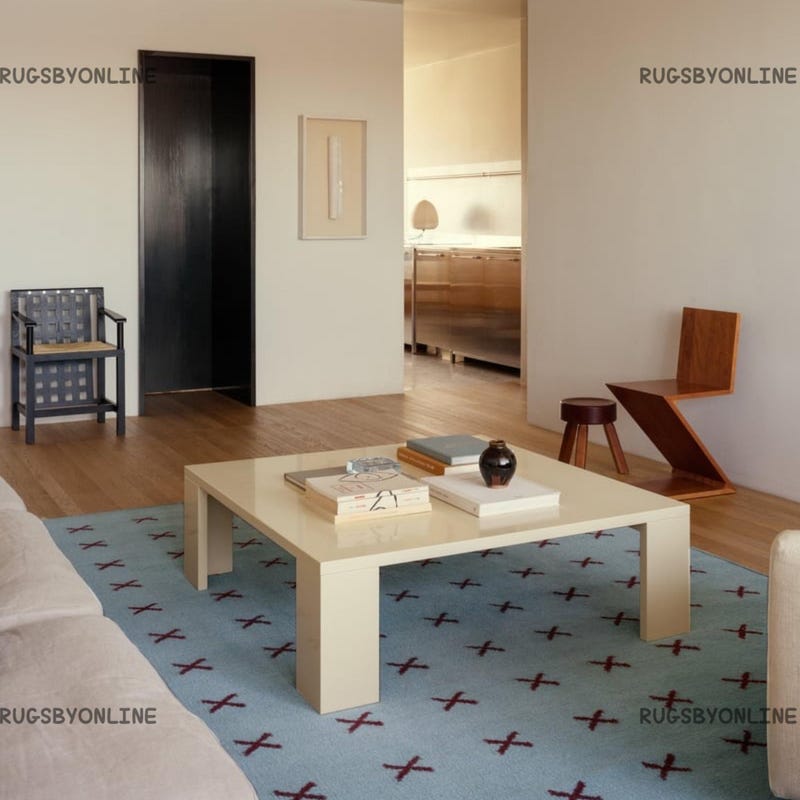 Rug Blue Burgundy 3x5 - Etsy