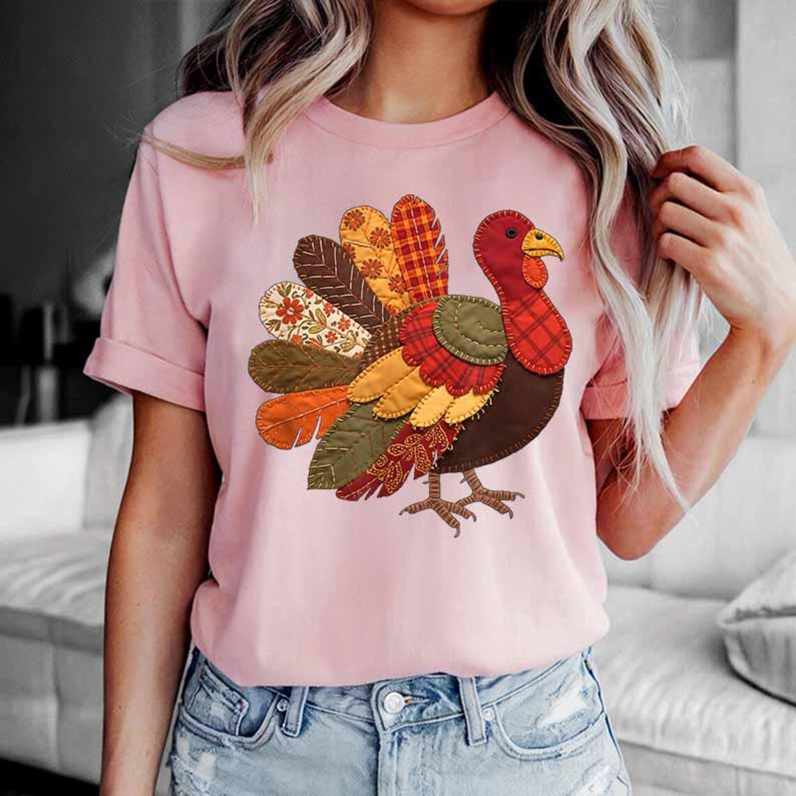 Thanksgiving Turkey PNG, Patchwork Quilt Clipart, Rustic Fall Download ...