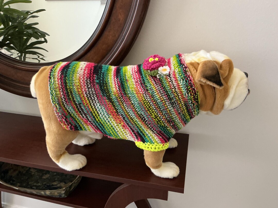 English Bulldog Sweater Super Wash Merino Wool Daisy - Etsy