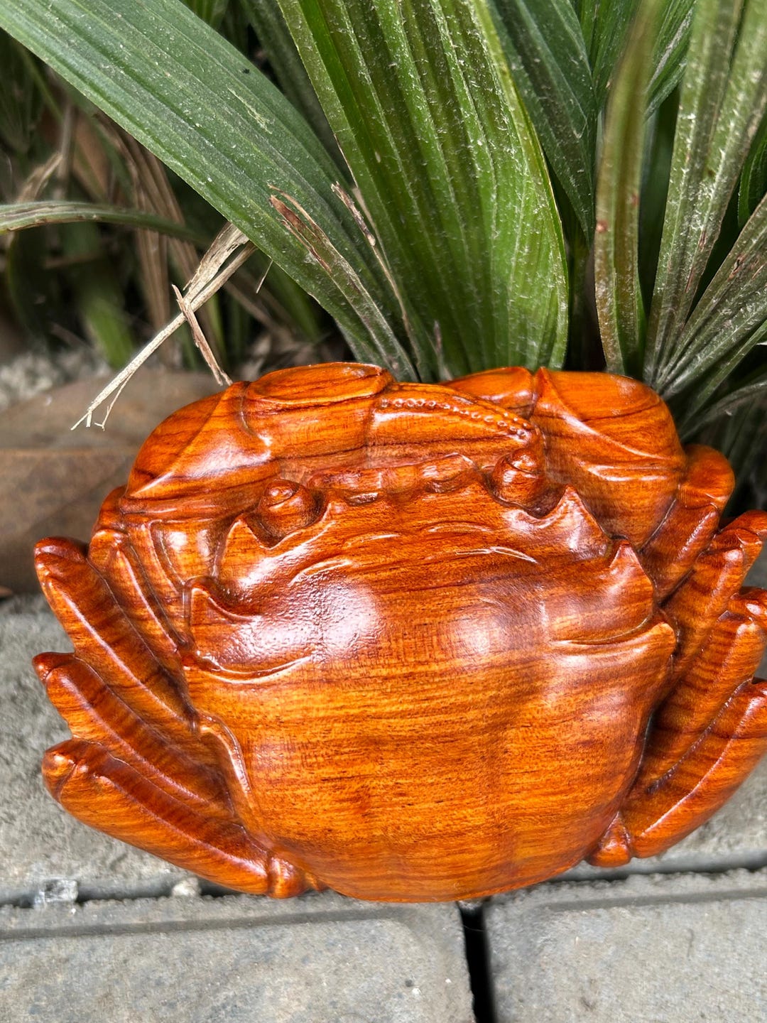 Get 1 Wood Crab Statue, Vintage Hand Carved Wood Crab Figurine ...