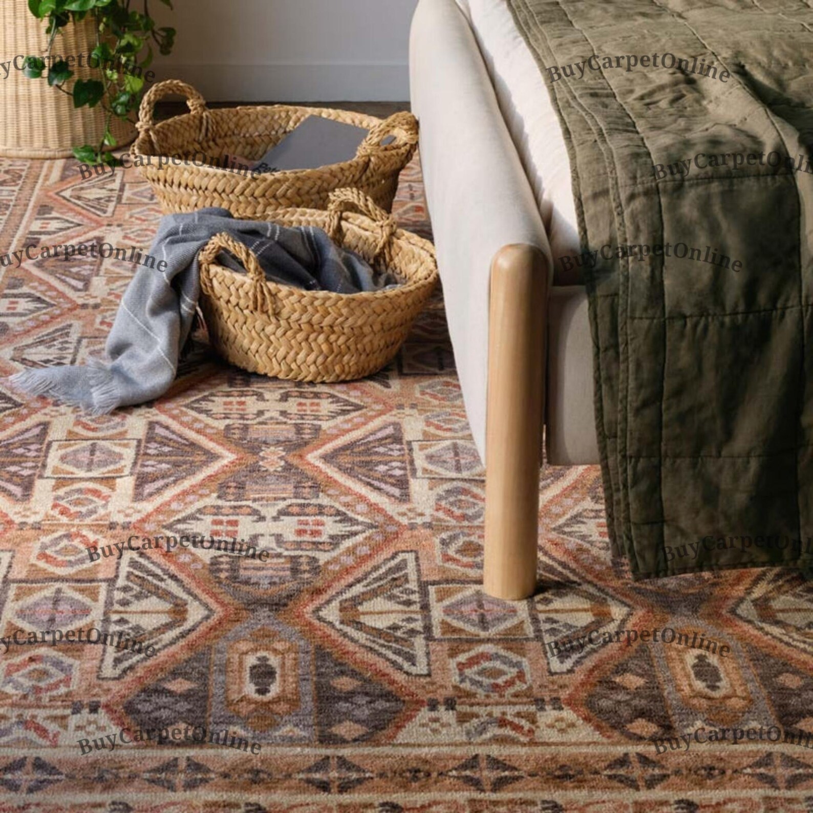 8x10 Danvi Rust Hand Knotted Area Rug Woolen for Living Room Rug ...