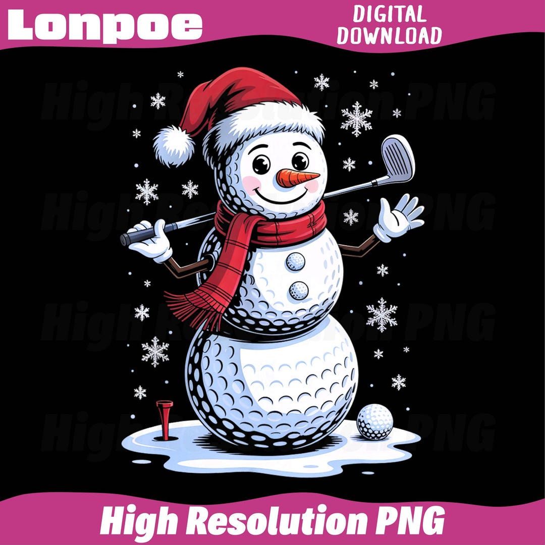 Snowman Golf Ball for Christmas Golf Ball Christmas Png, Funny Golf ...