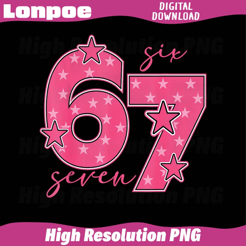 67 Meme Six Seven Gen Alpha Slang Cute Pink 6 7 Girls Png, 67 Png ...