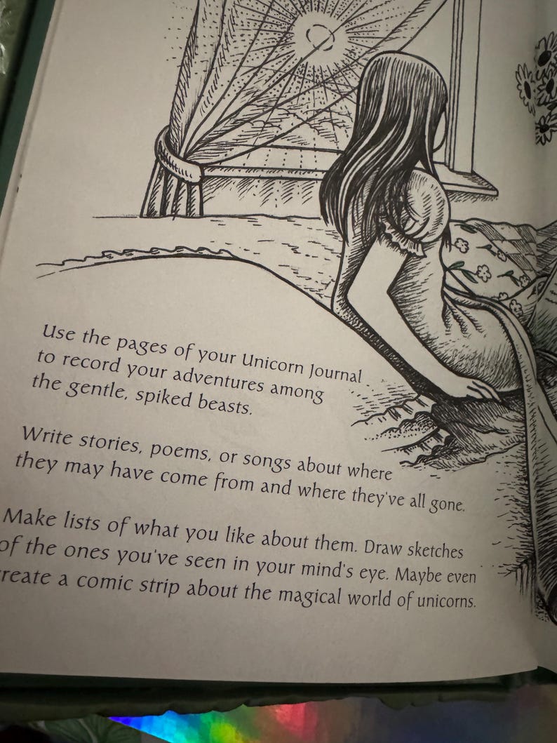 Vintage 2000 Y2k RARE Unicorn Journal Diary, Drawing Notebook ...