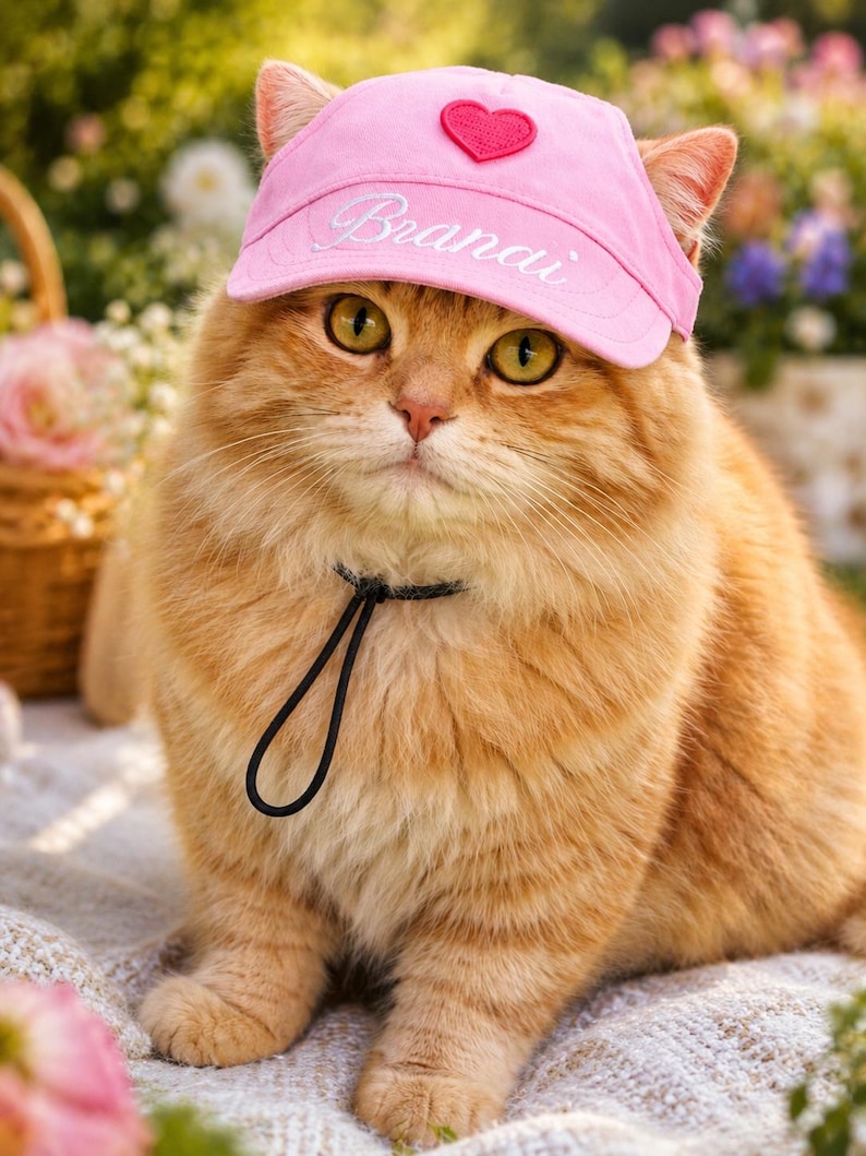 Personalized Cat Baseball Cap, Embroidered Name Cat Hat, Custom Pet ...