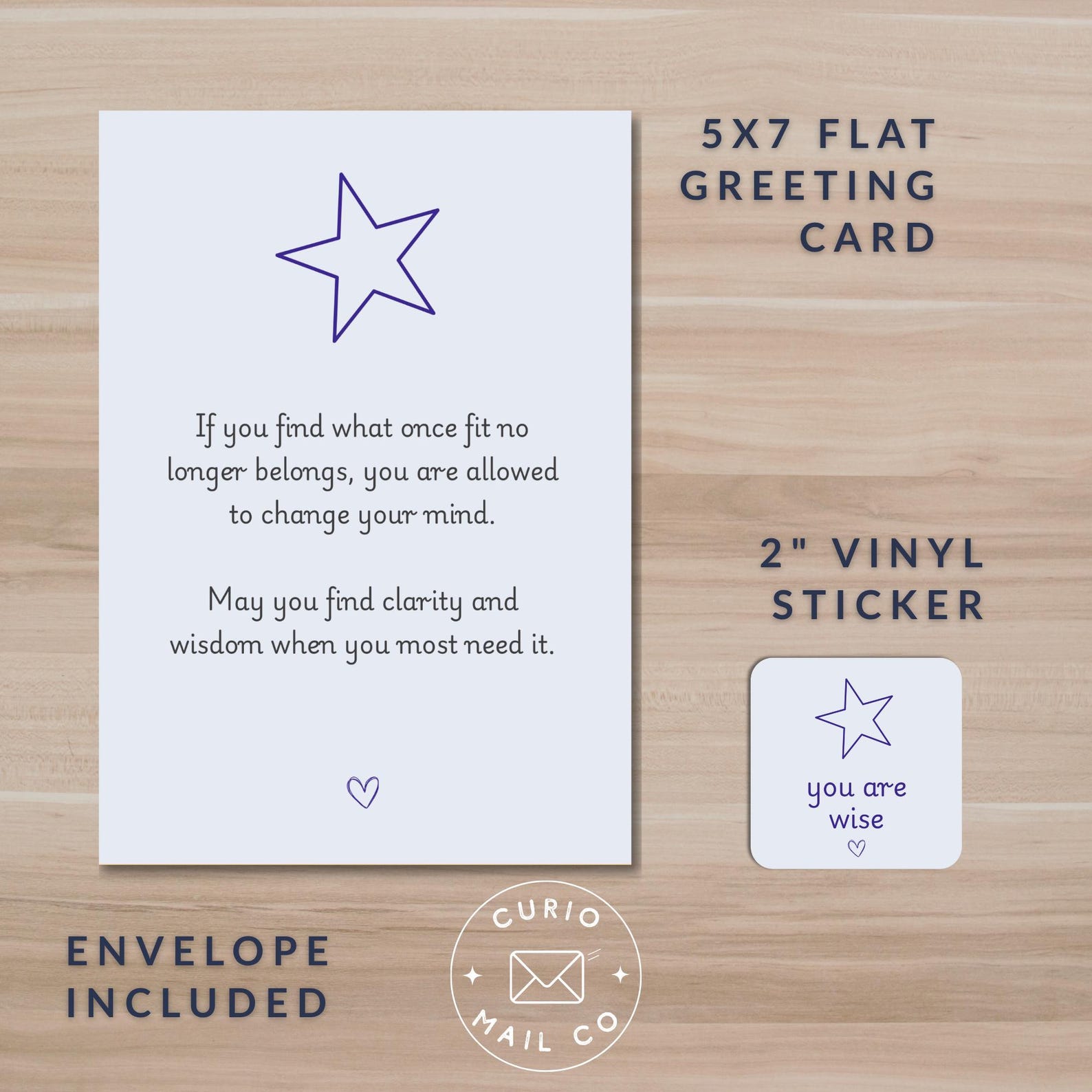 Encouragement Card With Uplifting Message: You Are Wise | 5x7 Flat ...