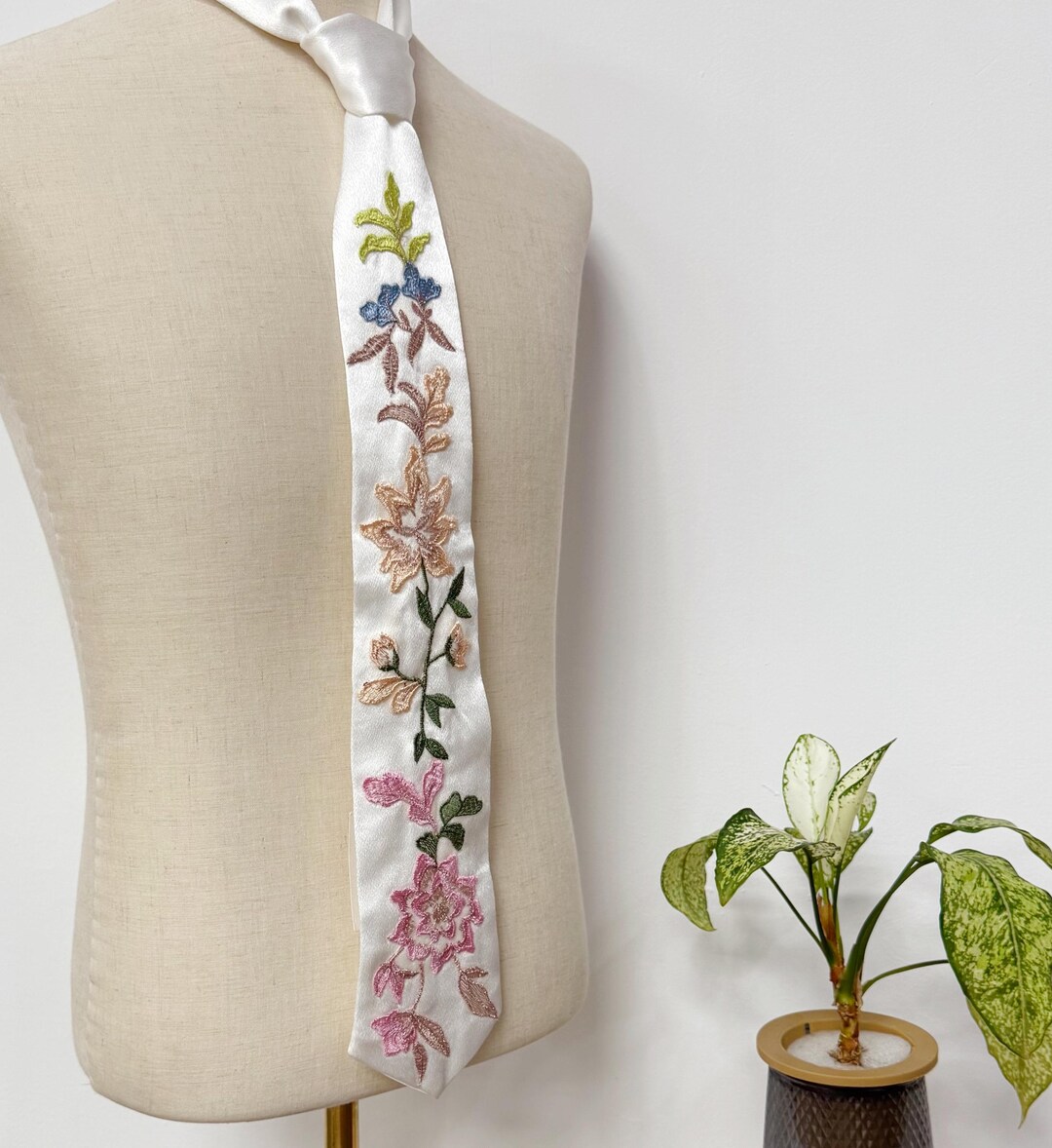 Vintage Wedding Necktie,embroidered Lace Tie,colored Flower Lace ...