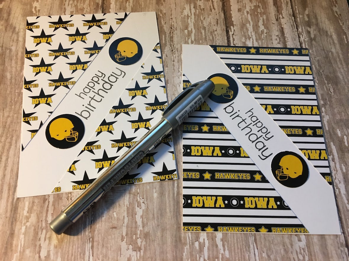 Iowa Hawkeyes Happy Birthday Handmade Cards. Football Party - Etsy