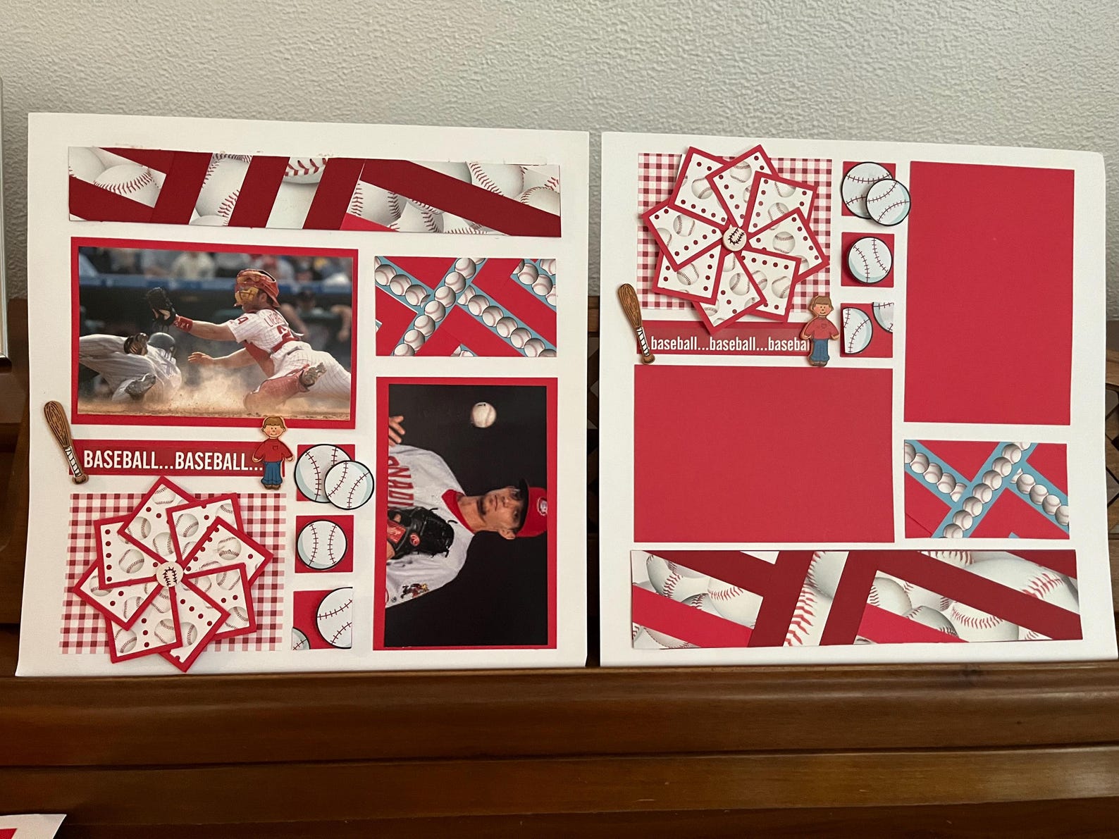 Scrapbook 1 Page Layout, Baseball Gift, 12 X 12 Premade Layout for ...