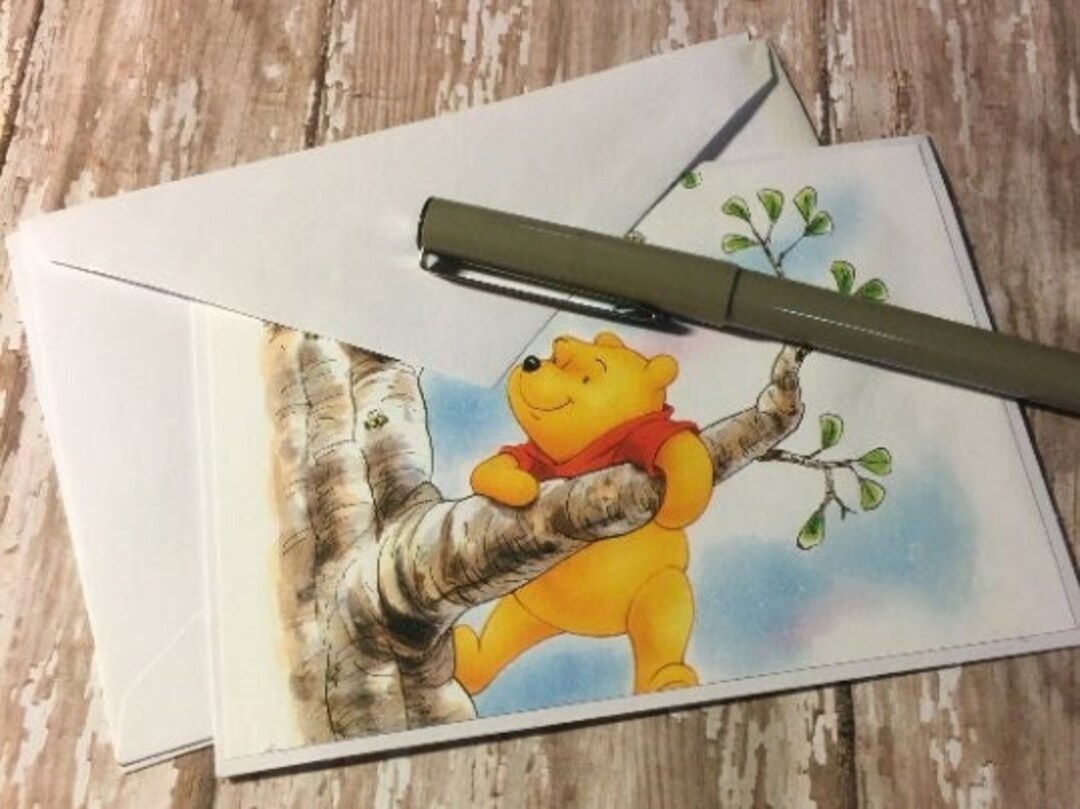 Vintage Winnie the Pooh Handmade Note Cards Upcycled, Recycled From ...