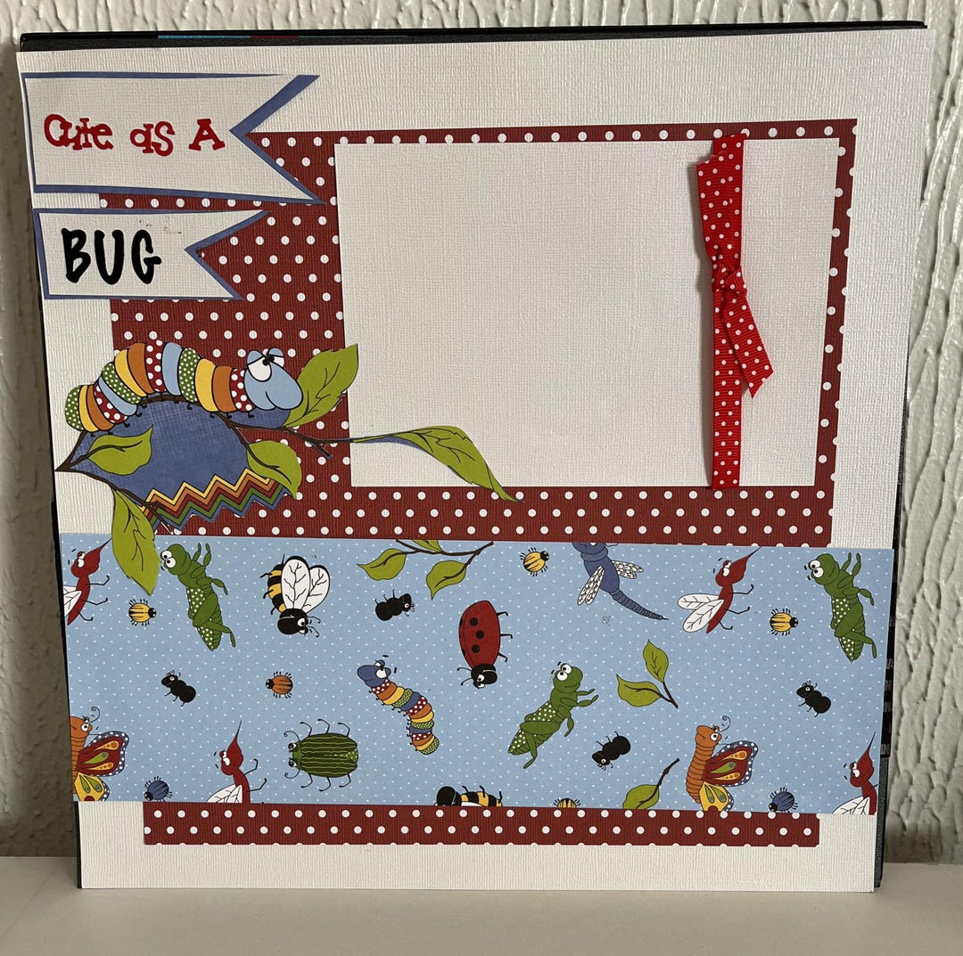 Cute as a Bug Premade 12 X 12 Scrapbook Page. Handmade Gift for Boy ...