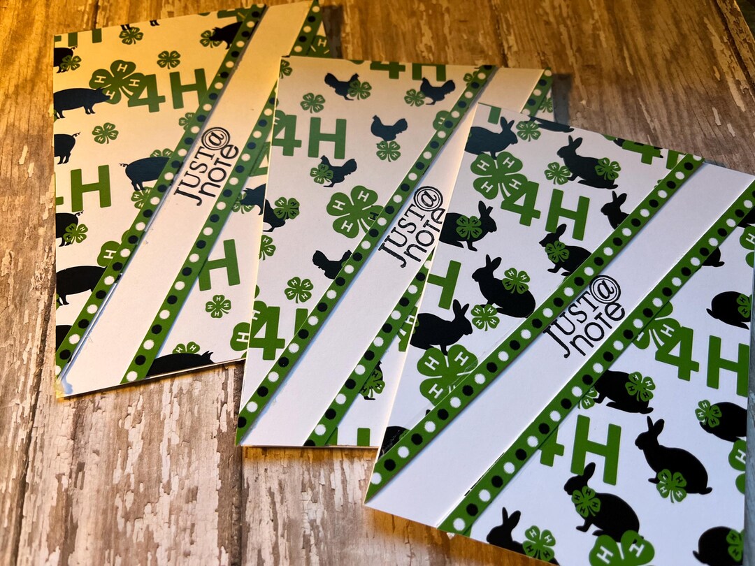 4H Farm Thank You Note Cards: Clover & Animal Theme - Etsy