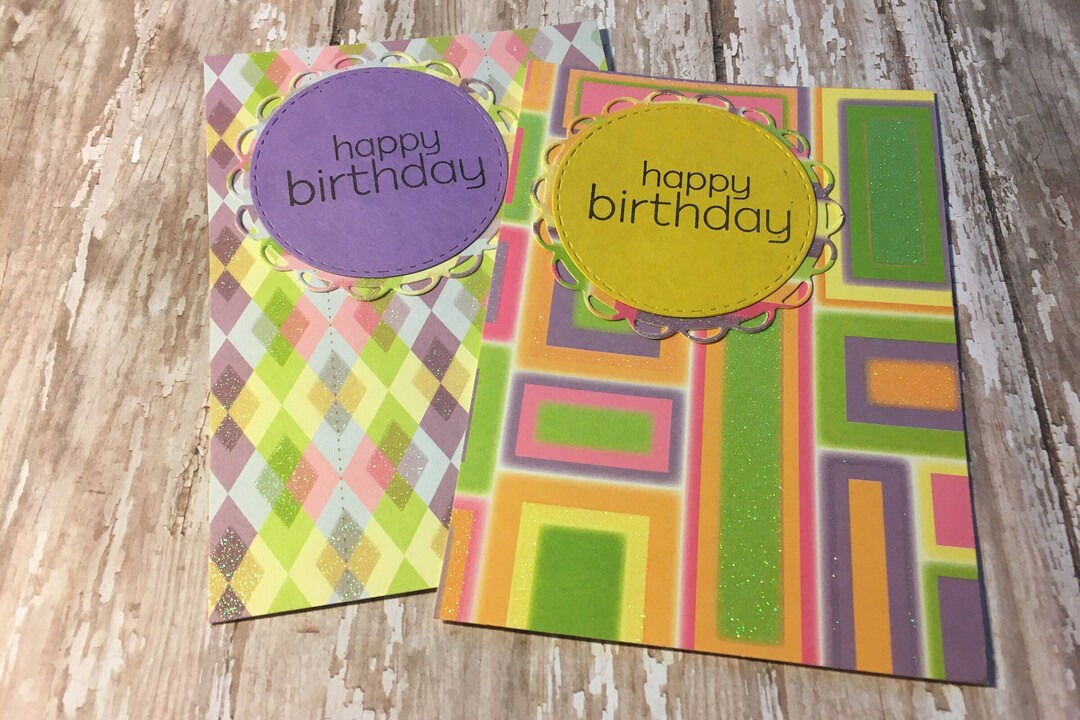Birthday Cards Embossed Assortment Handmade for Her Glitter - Etsy