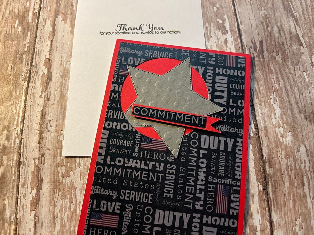 Handmade Patriotic Cards. Set of 3. Red, White and Blue Military Gifts ...