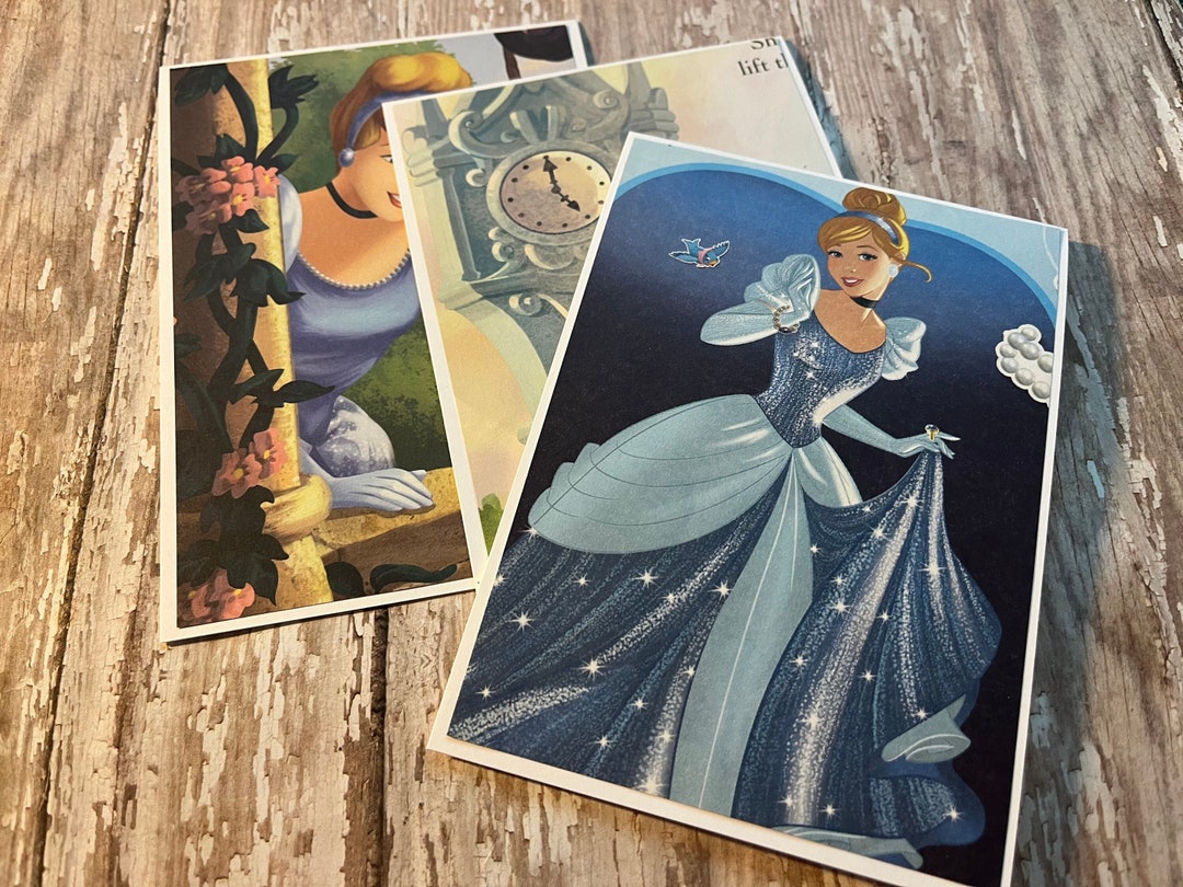 Cinderella Recycled Note Cards. Cards From a Book. Walt Disney ...