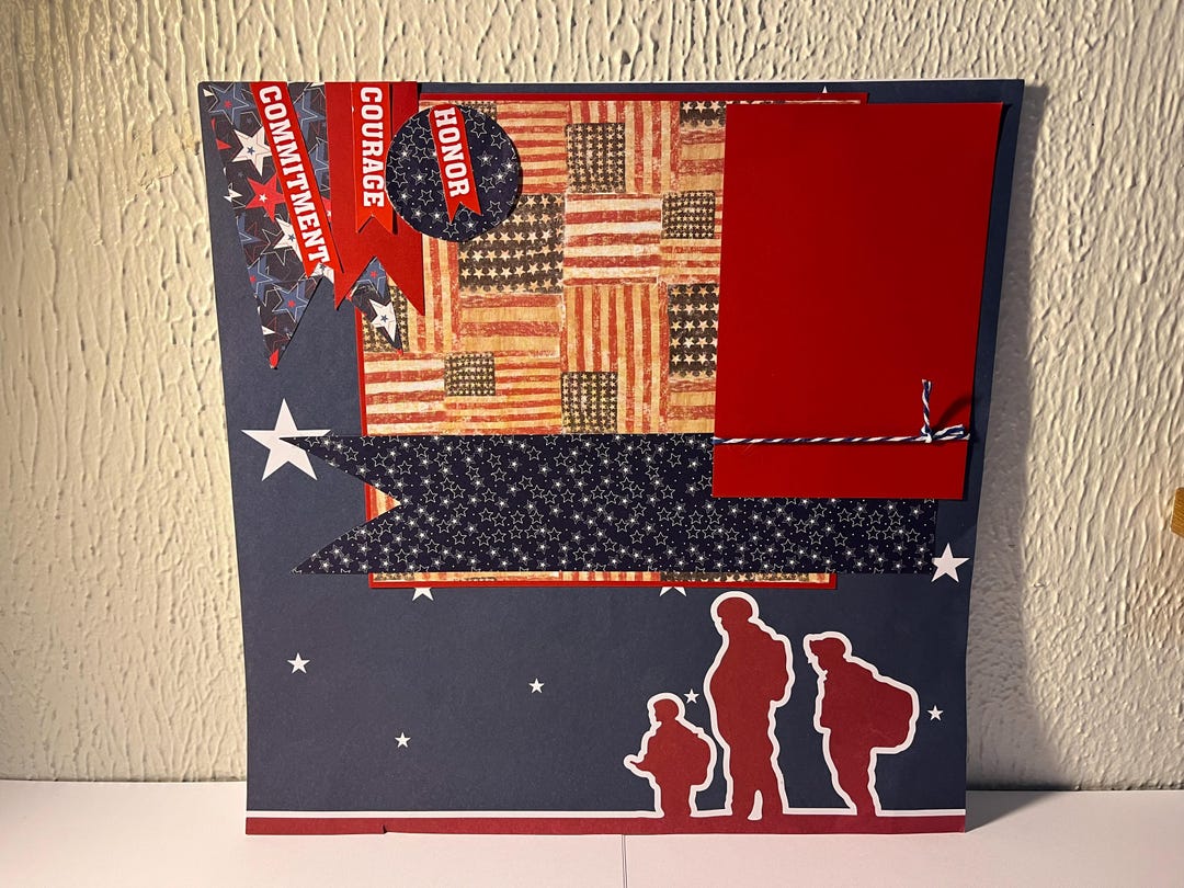 Scrapbook Page, 12 X 12 Layout, Military, Patriotic, Soldier Honor ...