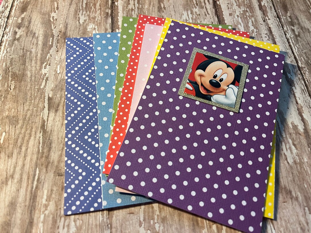 Disney Mickey Mouse Handmade Note Card Set. Pluto, Goofy, Donald ...