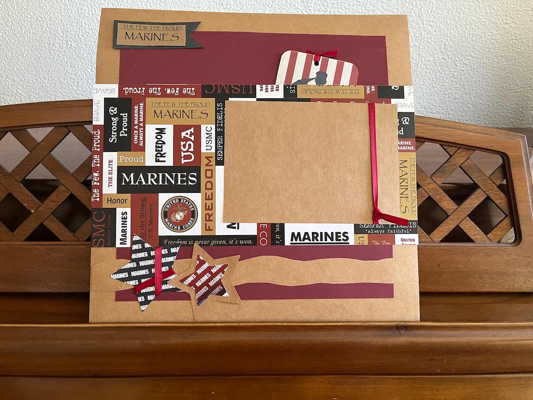 USMC Scrapbook Page: Marines Layout, Military Gift - Etsy
