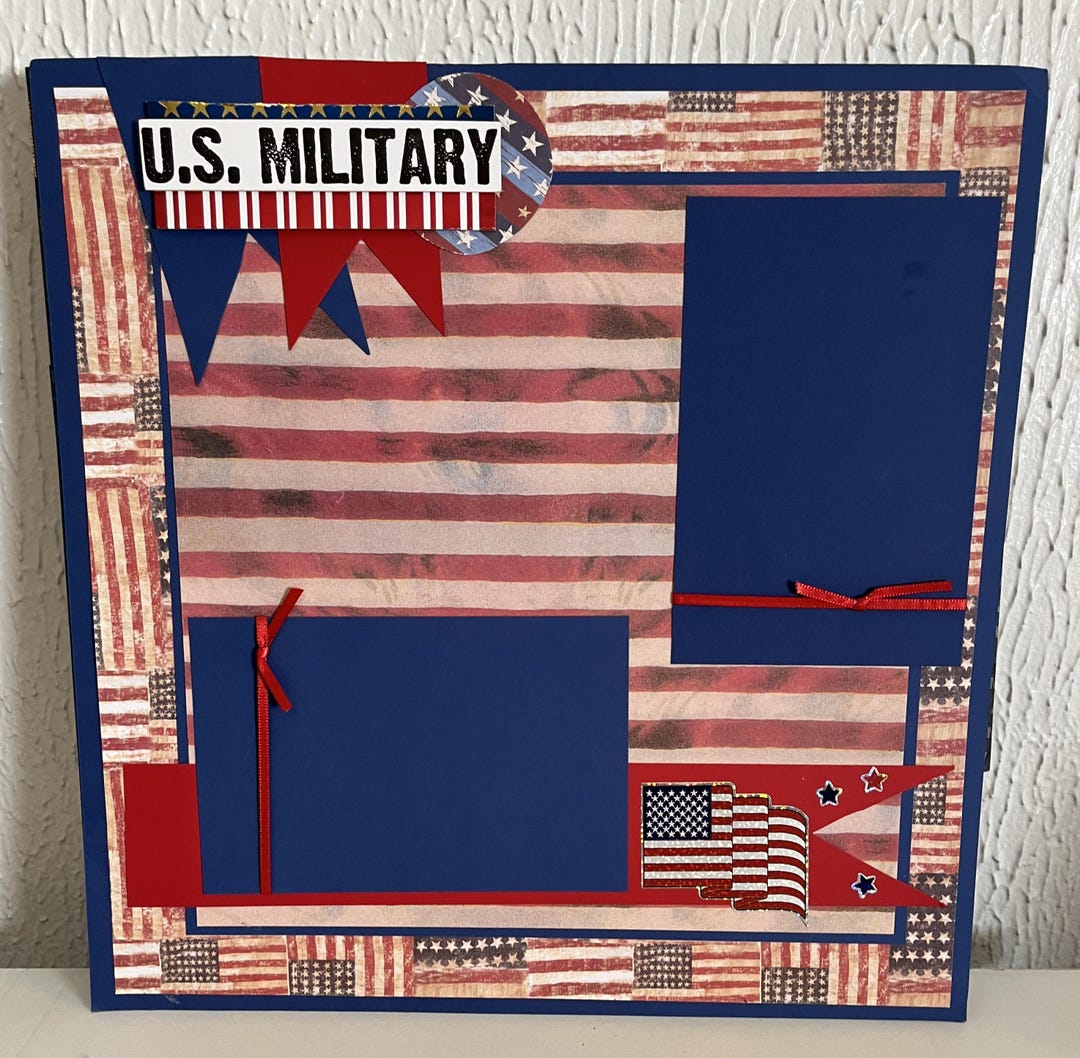 U.S. Military Premade Scrapbook 12 X 12 Layout. for Active Serviceman ...