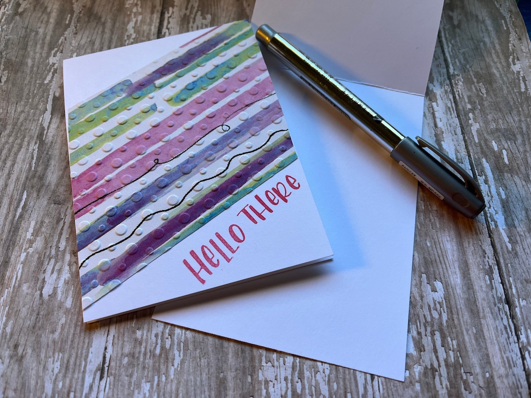 Hello Cards. Set of 6 or 12. Blank Hi There Greeting Cards, Handmade - Etsy