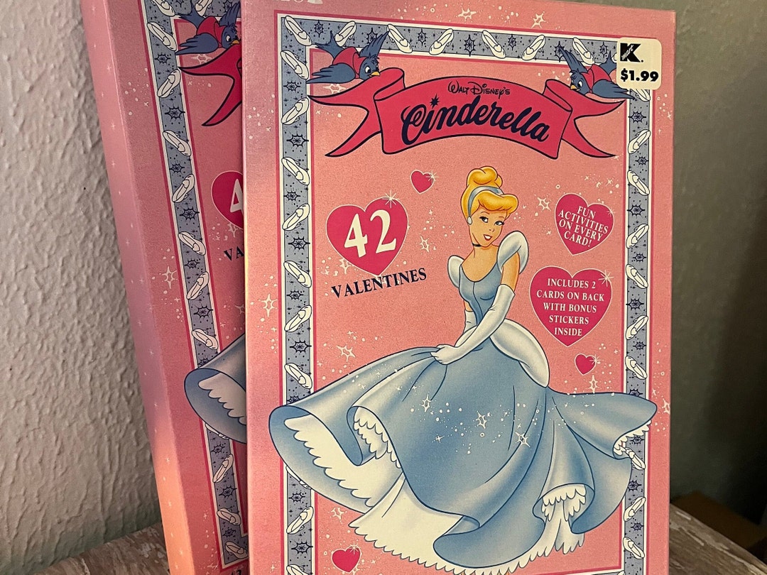 Vintage Cleo Disney Cinderella Box of 42 Valentines, and Stickers ...